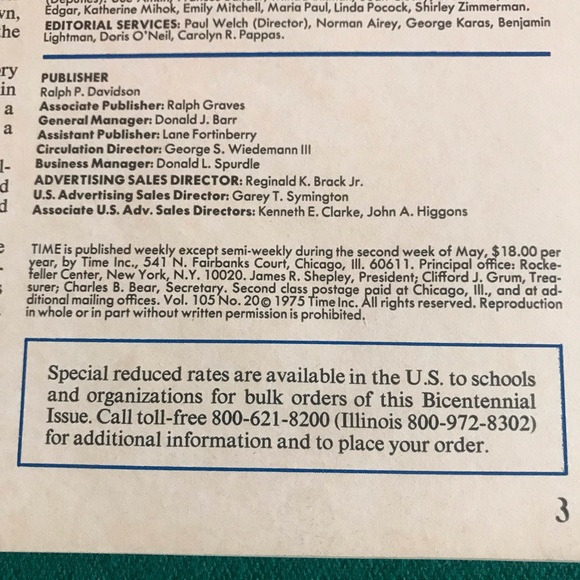 Accents | Rare Special 1776 Issue Of Time Magazine Bicentennial Edition ...